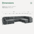 HONBAY Modular Sectional Sofa Couch Bed with Tufted Design for Living ...