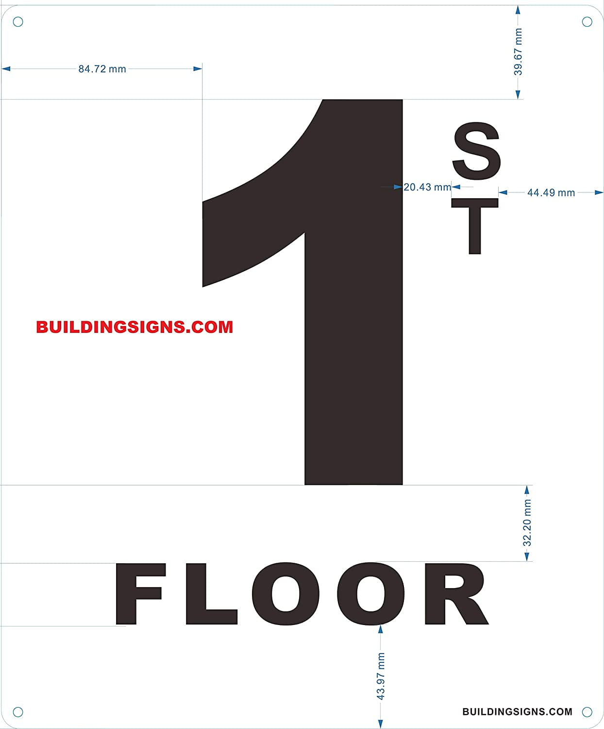 1ST Floor Sign (White, Rust Free Aluminium 10X12)-Grand Canyon Line(ref ...