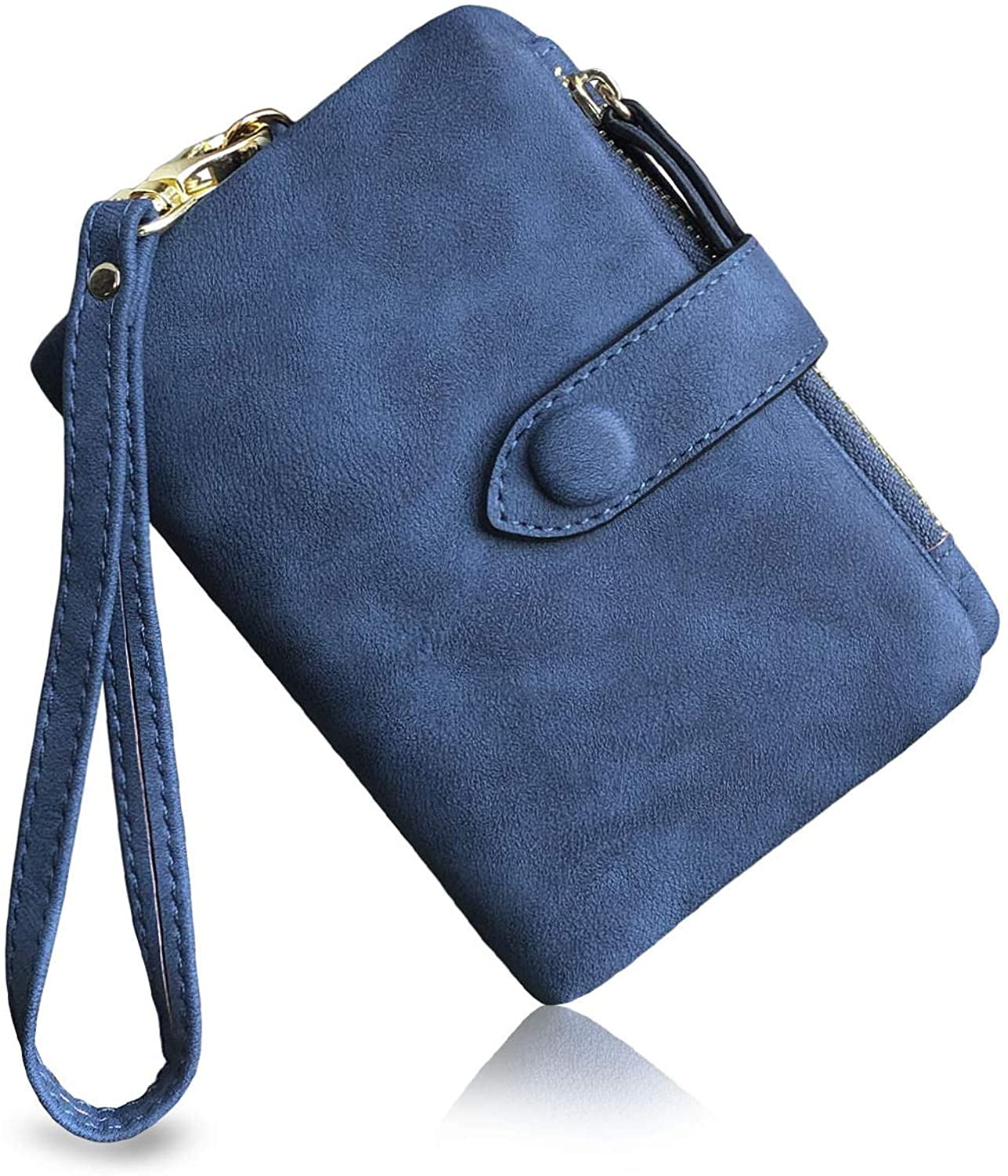 Womens Small Bifold Leather Wallets Rfid Ladies Wristlet with Card ...