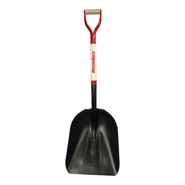Razor-Back Steel 15 in. W x 44.5 in. L General purpose Shovel Wood ...