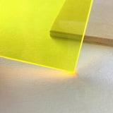 1/8" (0.118") Yellow Neon Fluorescent Acrylic Plexiglass Sheet 12"x12 ...