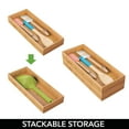 mDesign Stackable 15" Long Wooden Bamboo Drawer Organizer - 4 Pack ...