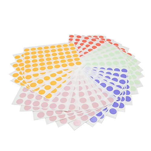 Infi-Touch 3/4" Color Coded Dot Label Sets 5 Assorted Colors 1200 Label ...