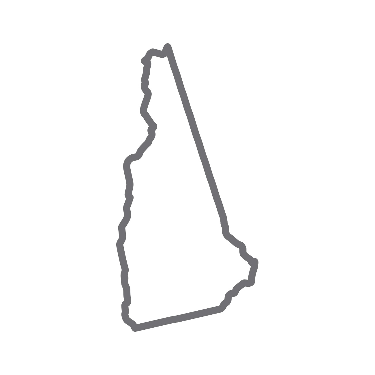 New Hampshire Outline Sticker Decal Die Cut - Self Adhesive Vinyl ...