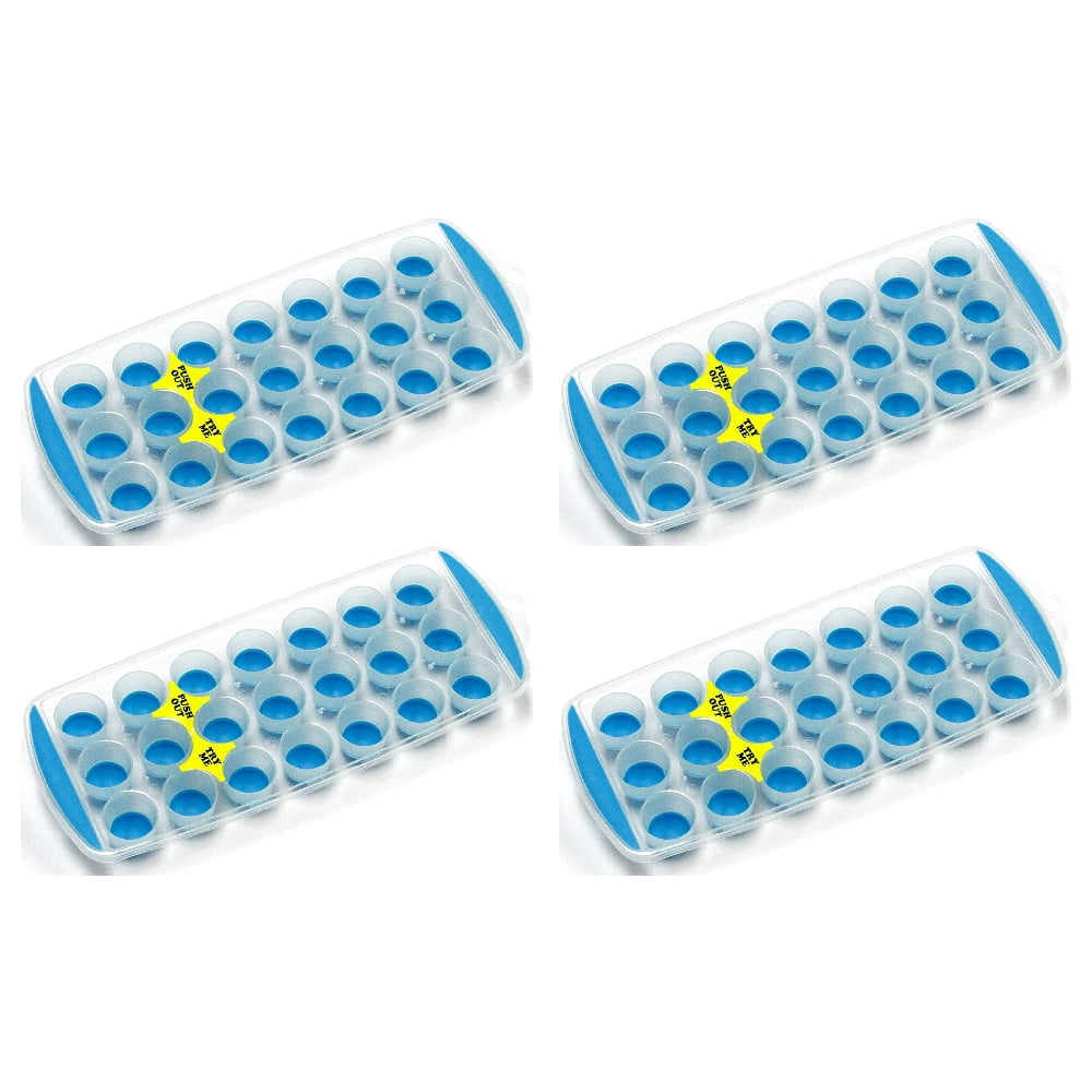 Chef Craft Push Out Ice Cube Trays Round Easy Release Blue Green Orange ...