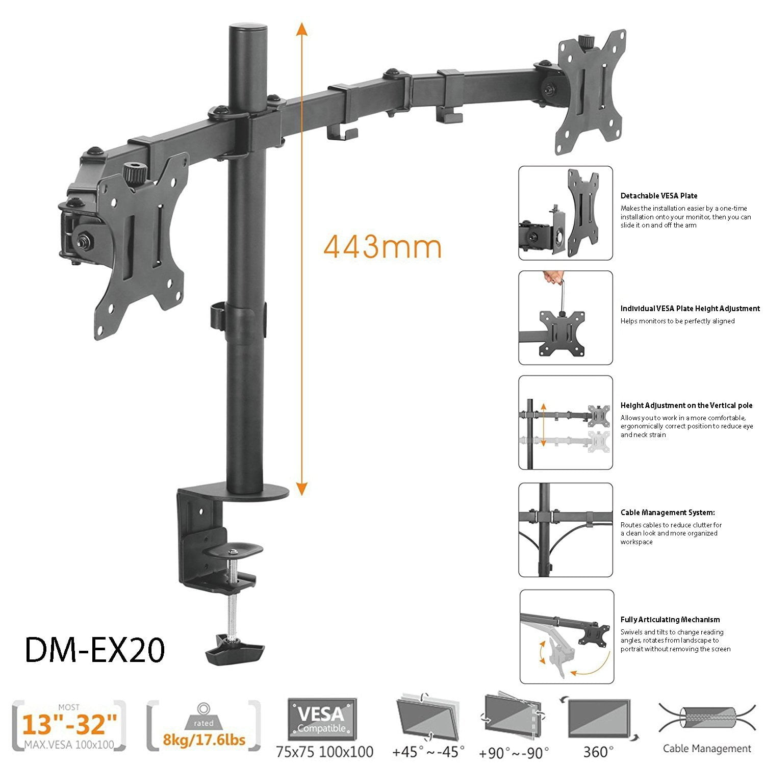 Click here for Boost Industries Universal Dm-Ex20 Dual Arm Monito... prices