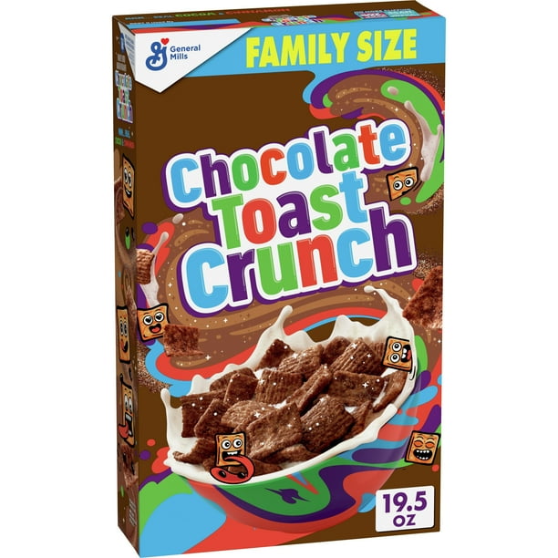Chocolate Toast Crunch Breakfast Cereal, 19.5 OZ Family Size Cereal Box ...
