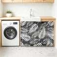 Black Fronds Cabinet Curtains for Kitchen 11"W x 13"L, Black Slate Leaf ...