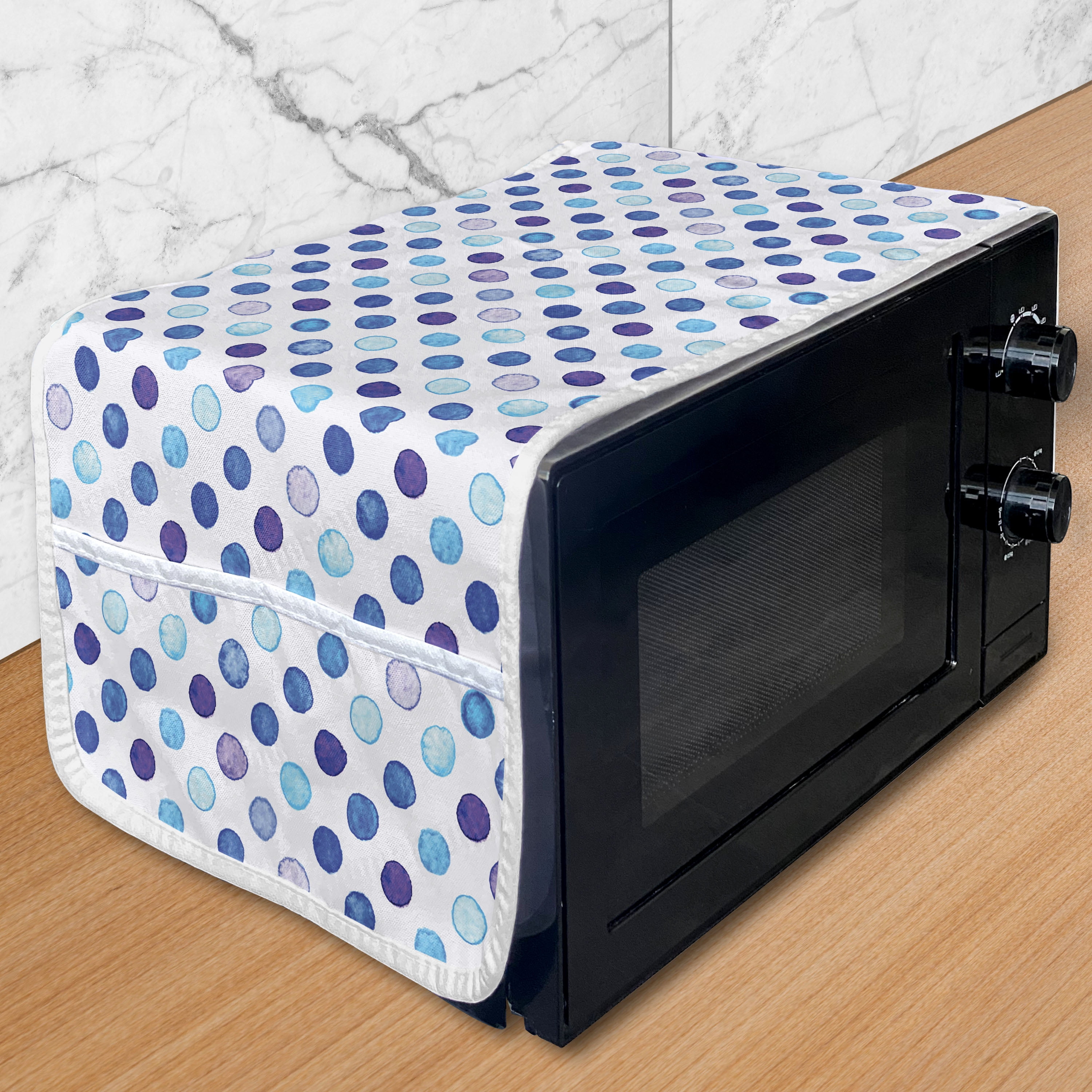 Watercolor Microwave Oven Cover, Vintage Polka Dots Motif with ...