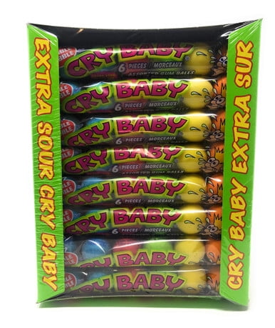 Original Dubble Bubble - Extra Sour Cry Baby - Assorted Gum Balls - 24 ...