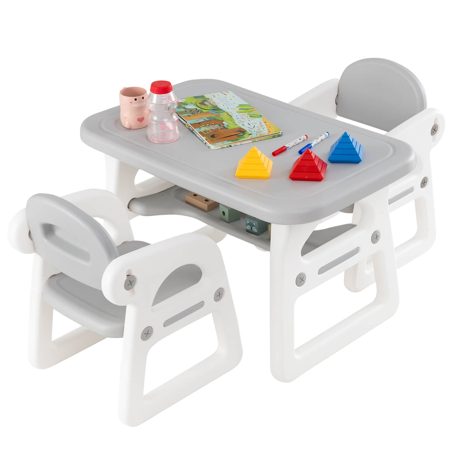 Click here for Costway 3-Piece Kids Table And Chair Set Toddler A... prices