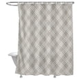 Beige Grid Shower Curtain, Modern Minimalist Classic White Fine Lines ...