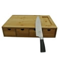 Chef Space Bamboo Kitchen Counter Chopping Board with Cooking Storage Trays - Walmart.com