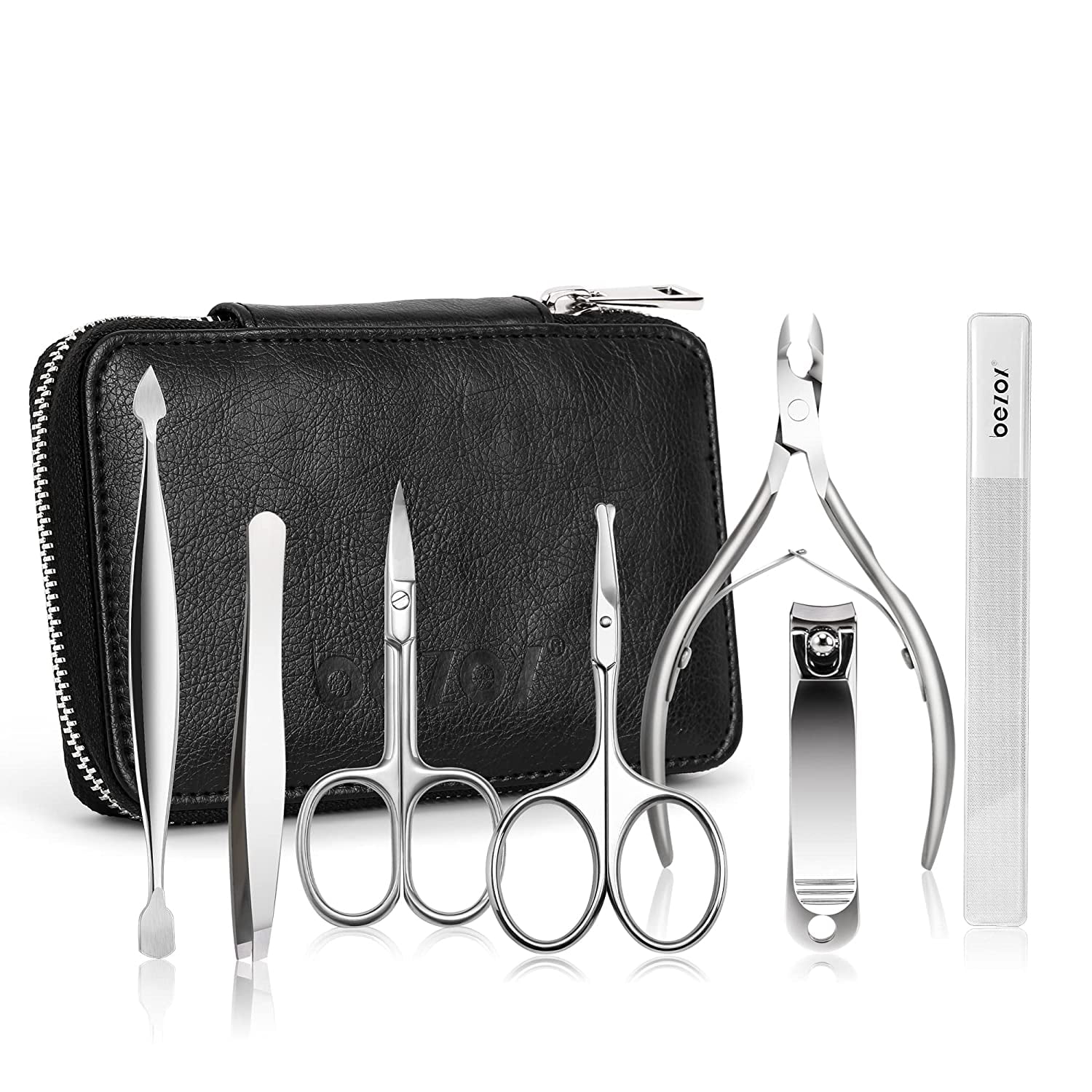 BEZOX Nail Clippers Manicure Kit for Men and Women - 7 in 1 ...