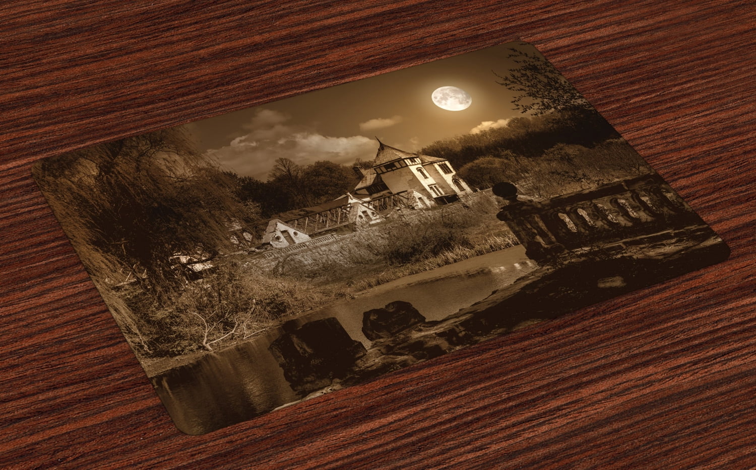 Gothic Placemats Set of 4 Photo of Old Ancient Medieval Myst House in ...
