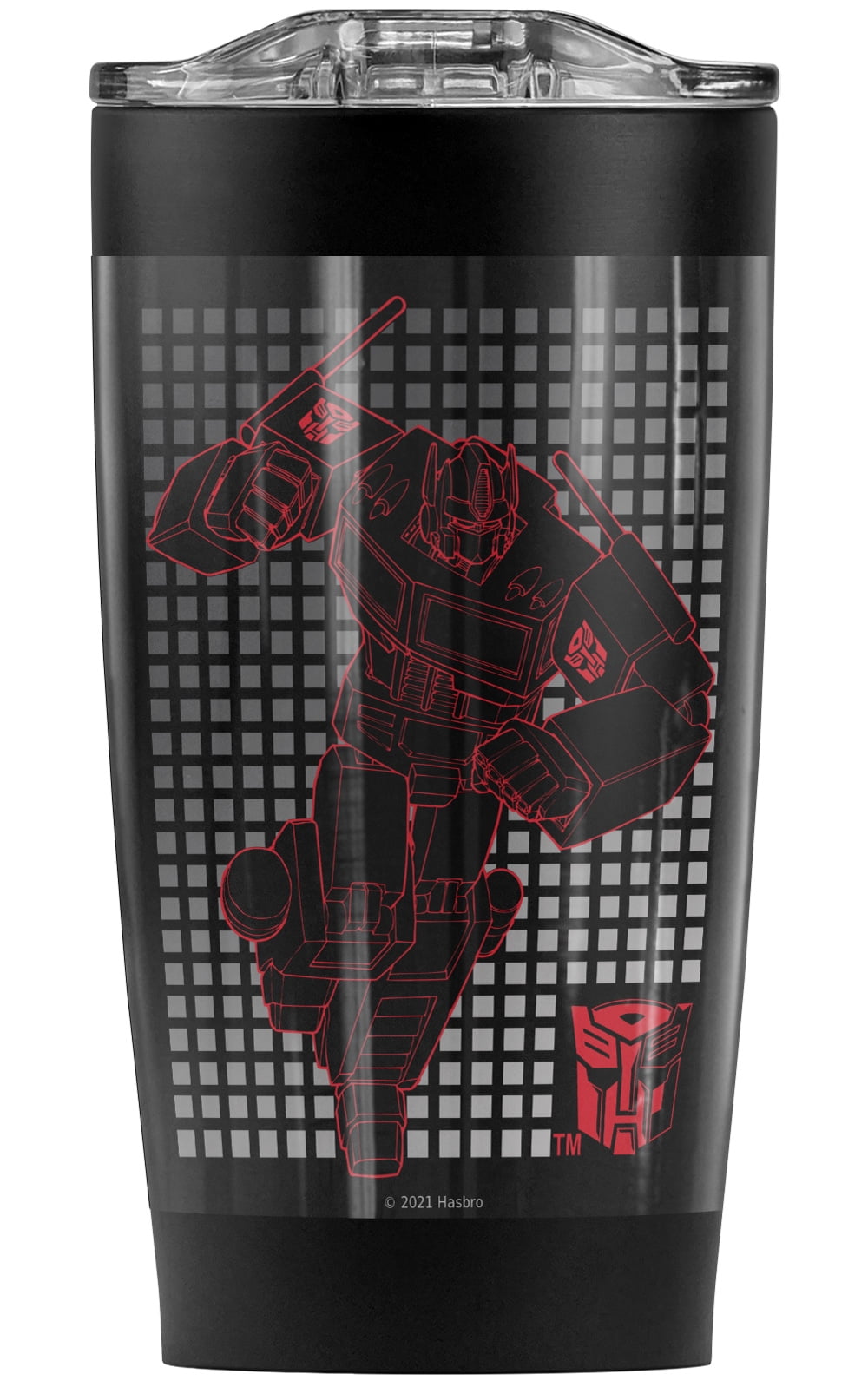 Transformers Optimus Grid Stainless Steel Tumbler 20 Oz Coffee Travel