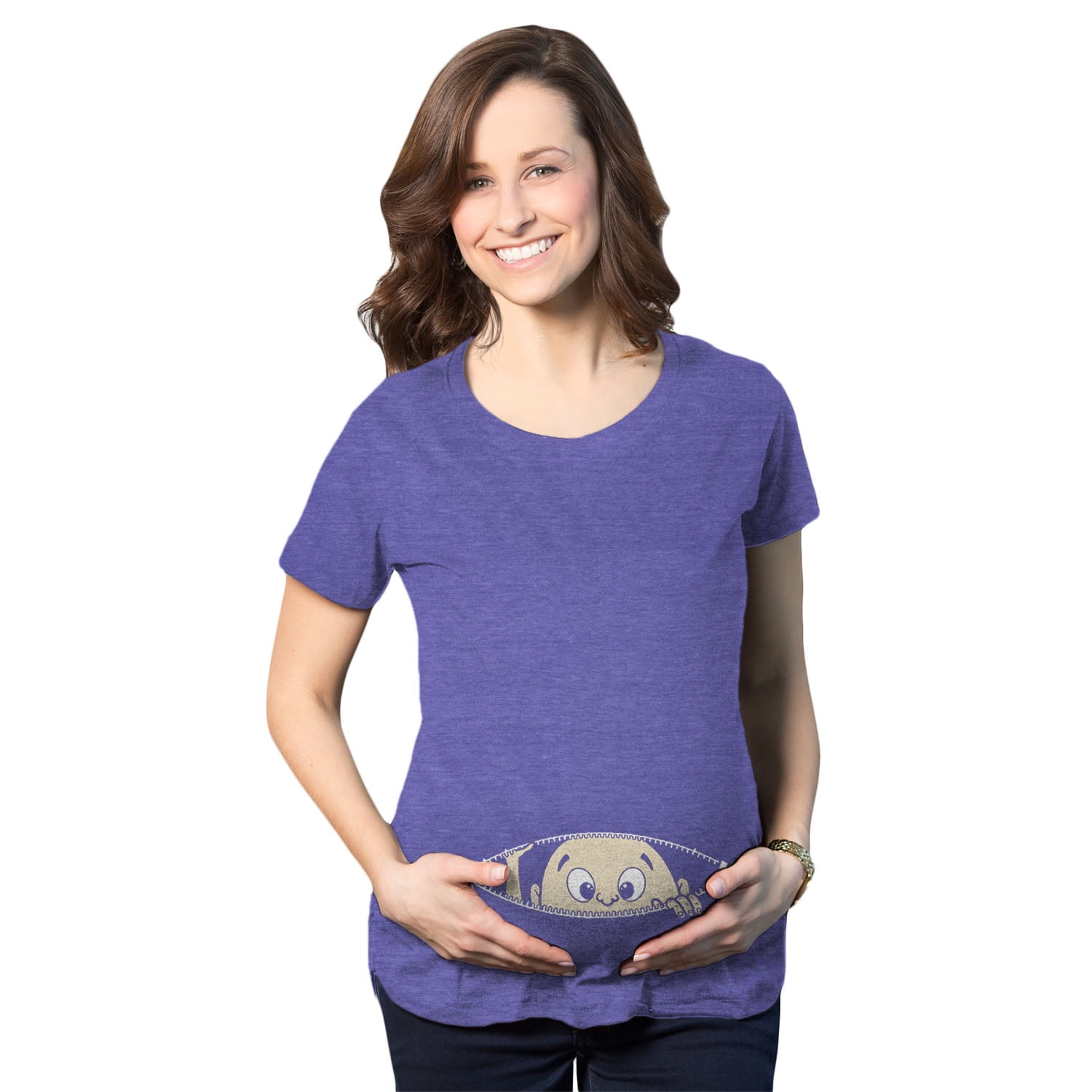 Click here for Crazy Dog T-Shirts Maternity Baby Peeking T Shirt... prices