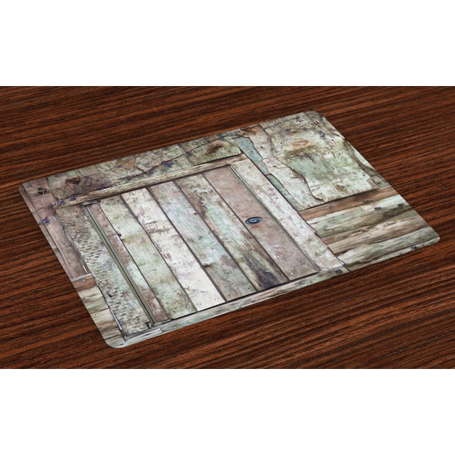 Ambesonne Rustic Place Mats Set of 4, Old Barn Door Cottage, Standard ...