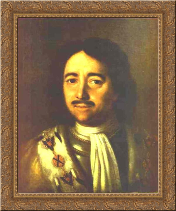 Portrait of Tsar Peter I the Great (1672-1725) 24x20 Gold Ornate Wood ...