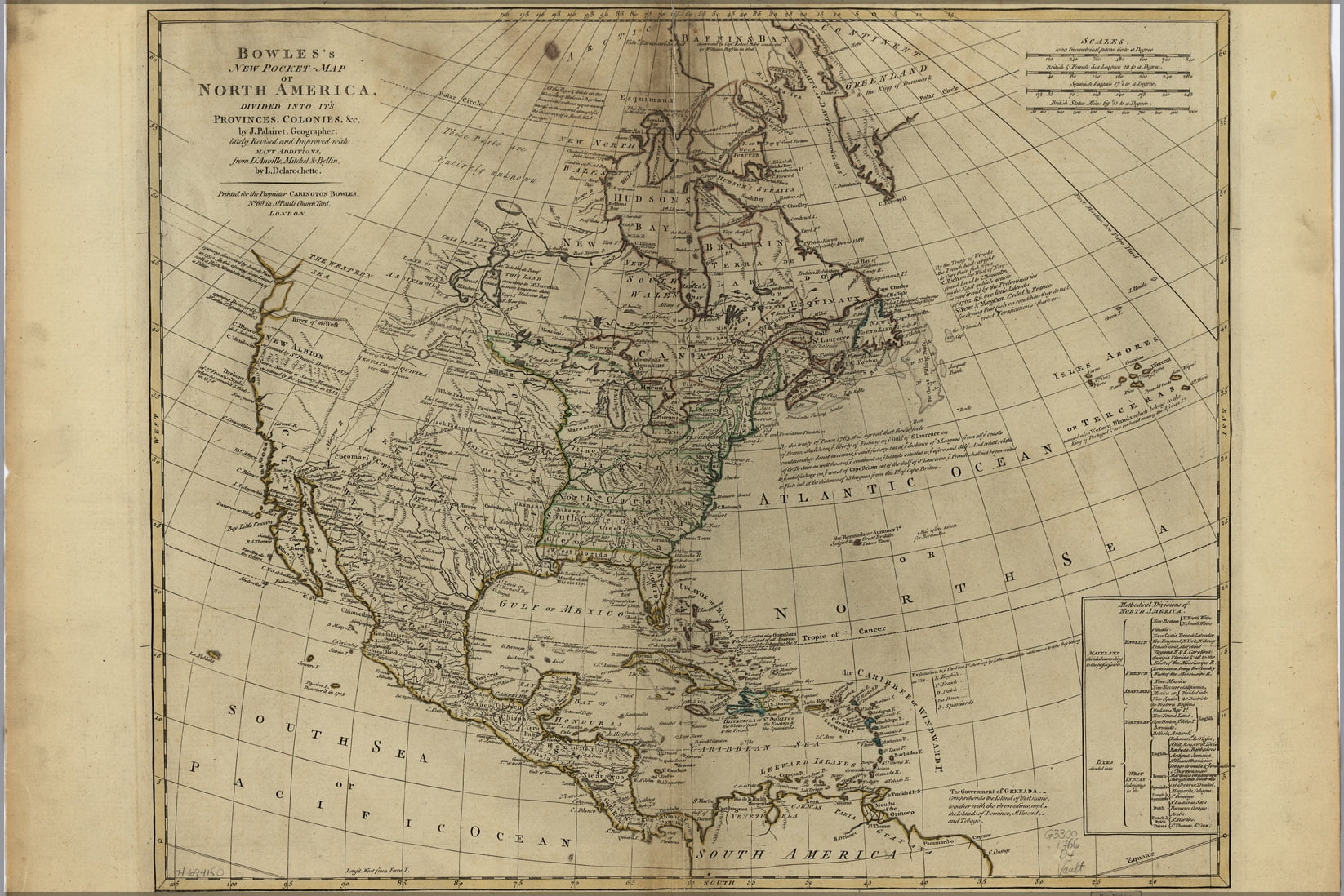 24"x36" Gallery Poster, map of colonies pre united states of america ...