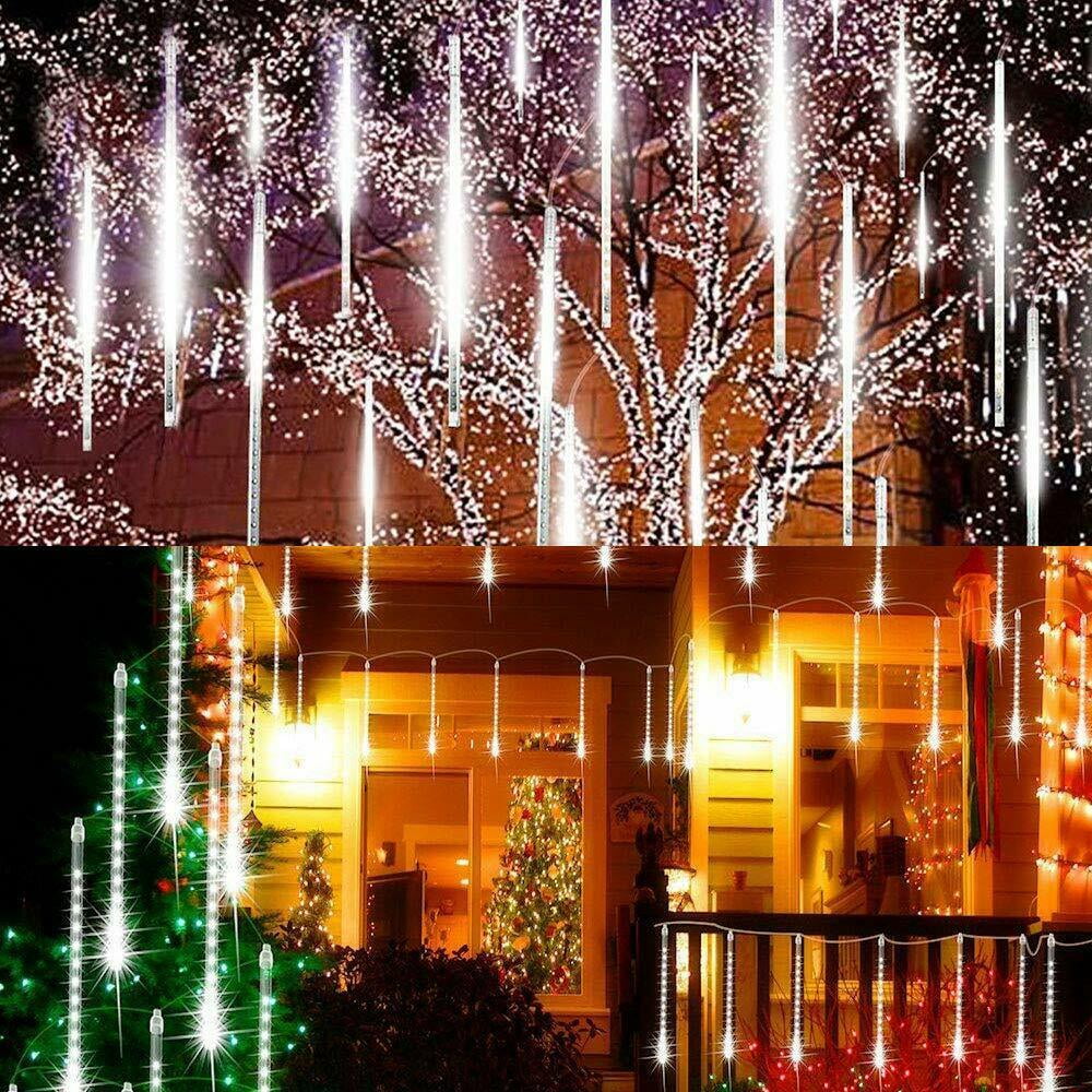 30cm/50cm LED Lights Meteor Shower Rain 8Tube Xmas Tree Outdoor Light ...