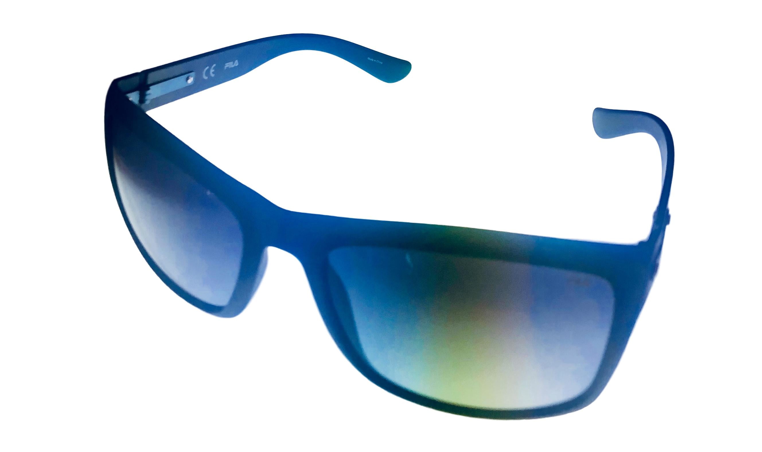Fila Mens Matt Blue Rectangle Plastic Sunglass Blue Lens Polarized ...