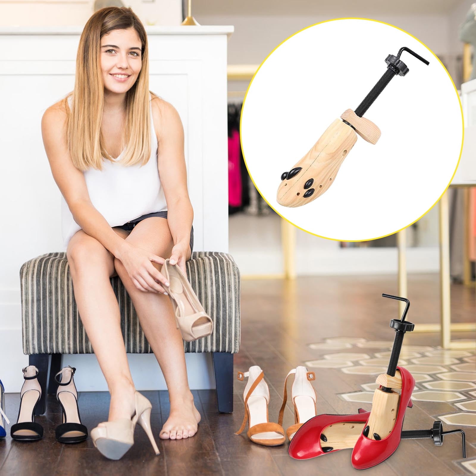 Click here for Shaoxinwan Shoe Expander Adjustable Wooden Support... prices