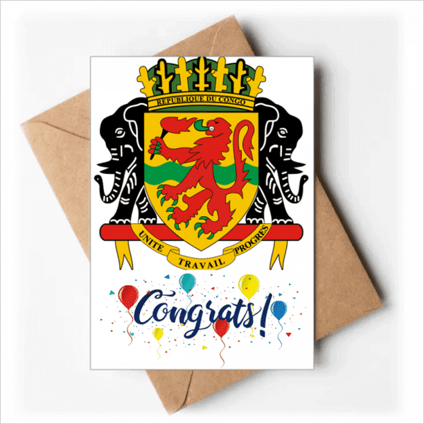 Congo National Emblem Country Wedding Cards Congratulations Greeting ...
