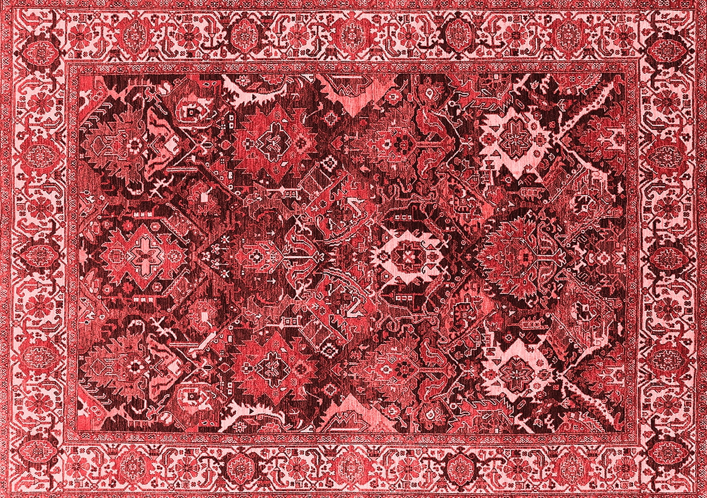 Ahgly Company Indoor Rectangle Oriental Red Industrial Area Rugs, 5' x ...