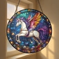 Alien Riding Unicorn Stained Glass Suncatcher – Whimsical Fantasy Space ...
