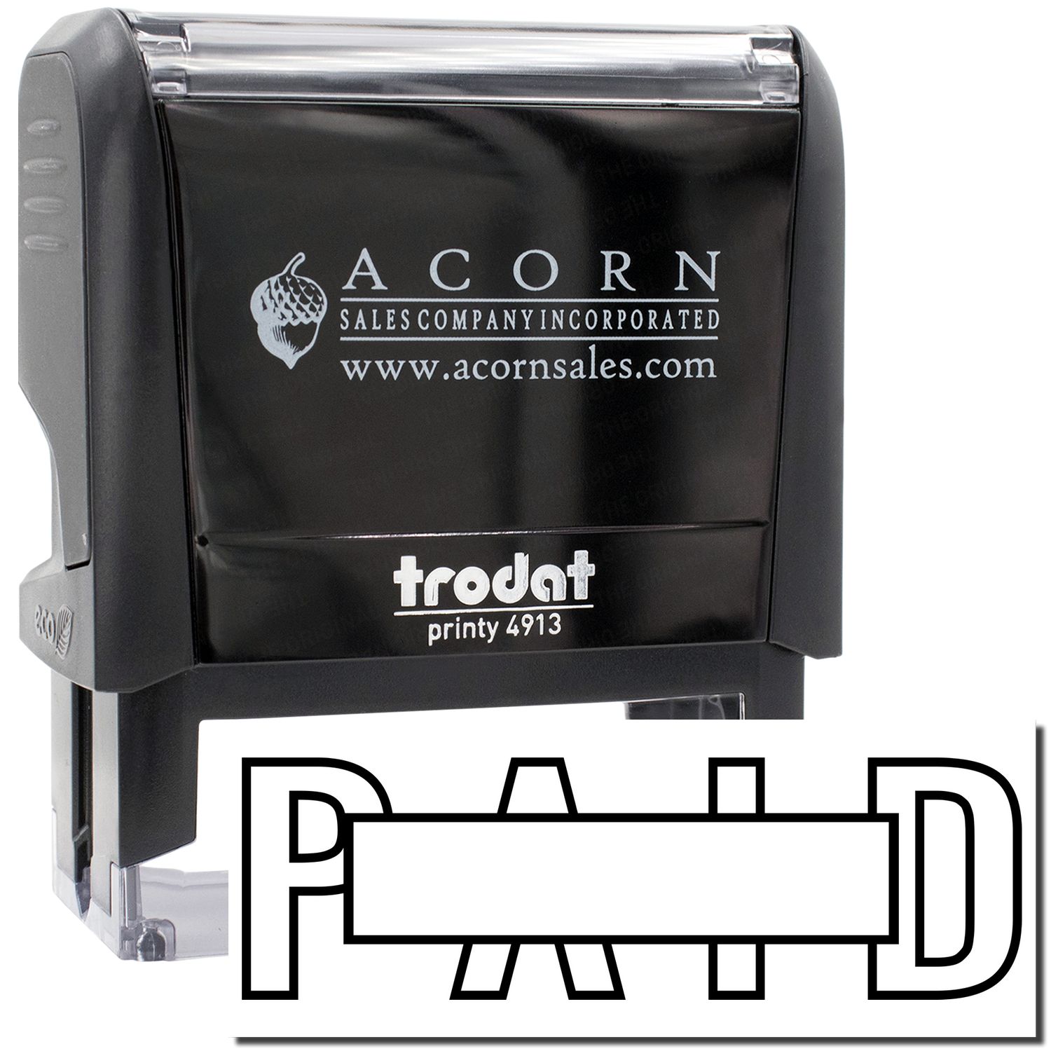 Large Self-Inking Outline Paid with Box Stamp, Trodat Printy 4913 ...