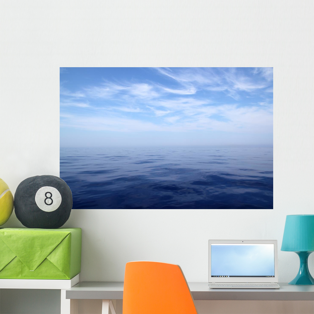 Calm Sea Blue Water Wall Mural by Wallmonkeys Peel and Stick Graphic ...