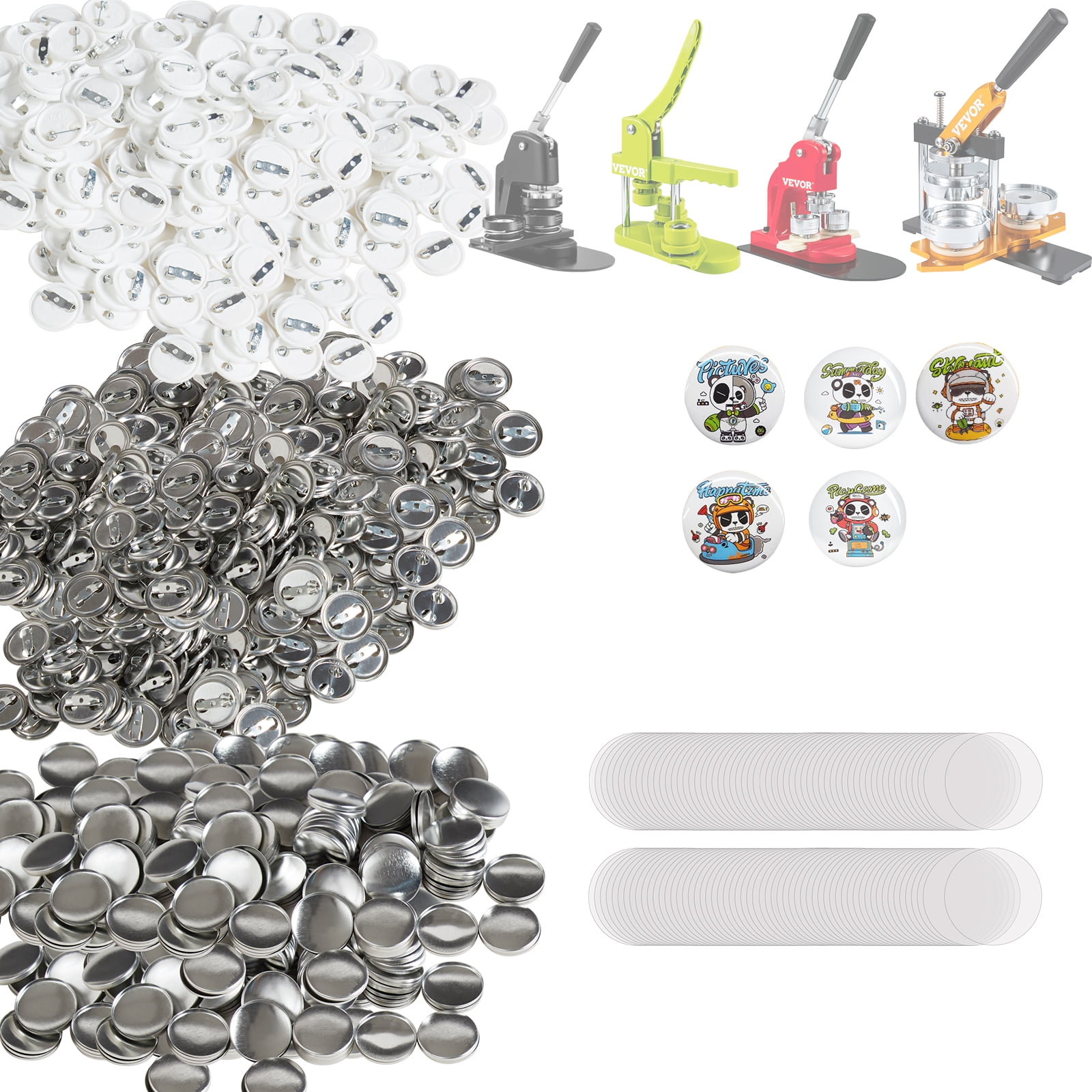 VEVOR 1" 25mm Button Badge Parts Supplies for Button Maker Machine 500 ...