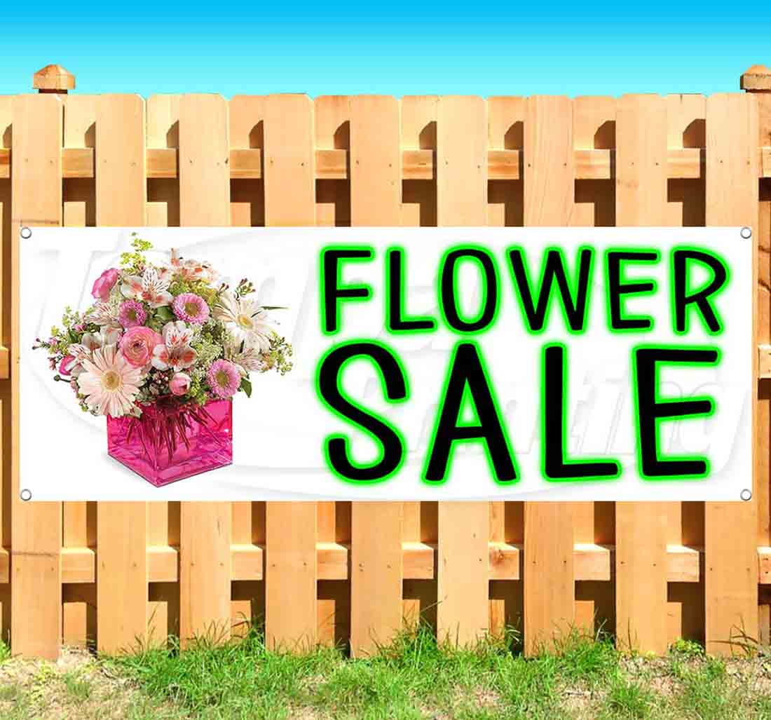 Flower Sale 13 oz Vinyl Banner With Metal Grommets - Walmart.com