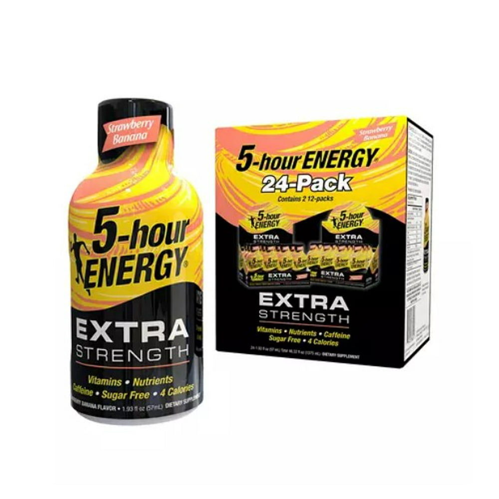 5-hour ENERGY Shot, Extra Strength, Strawberry Banana (1.93 oz., 24 pk ...