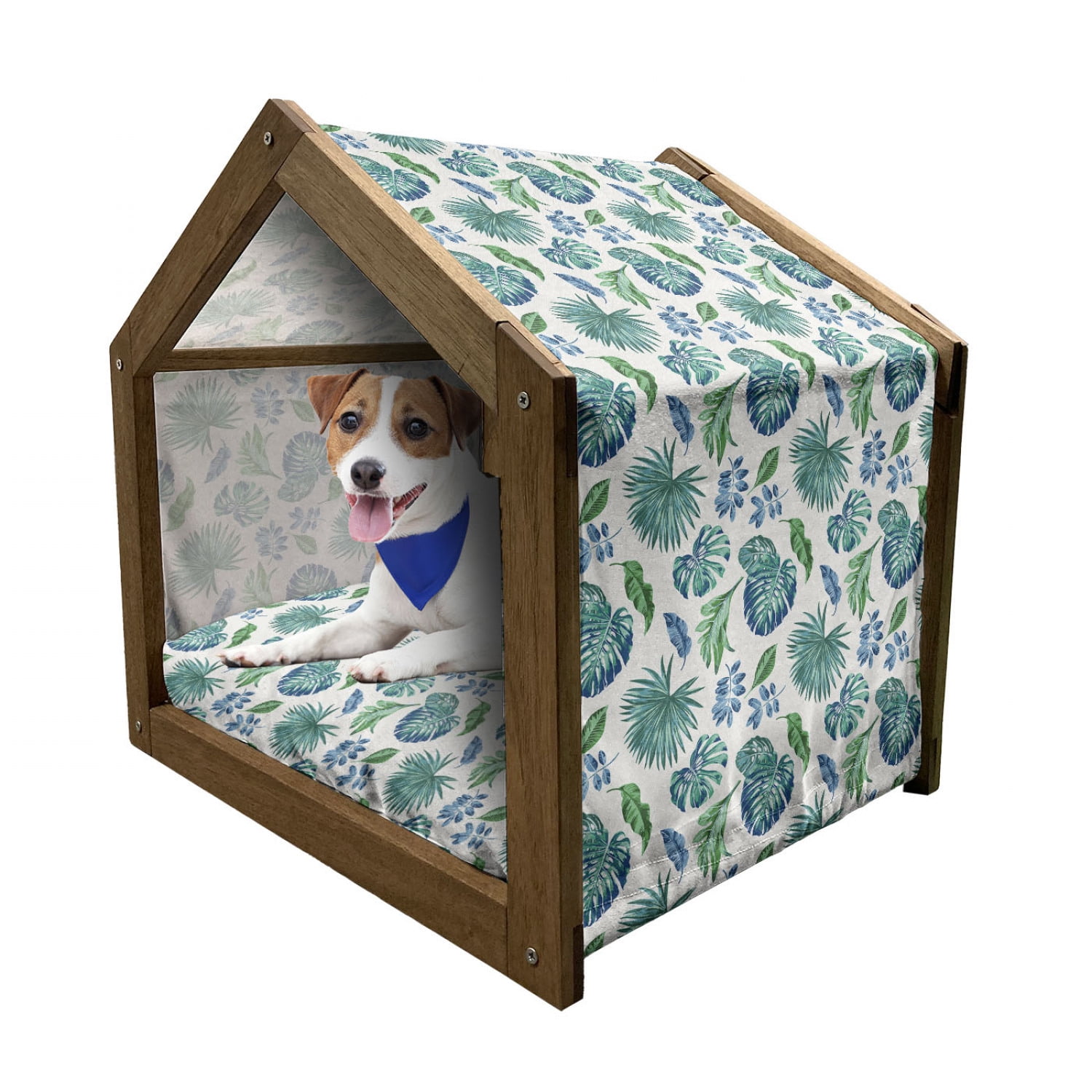 Green Leaf Pet House, Monstera Coconut Palm Tree Leaves Exotic ...