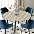 Brown Stripes Round Table Cover, Classic Minimalist Stripe Modern ...