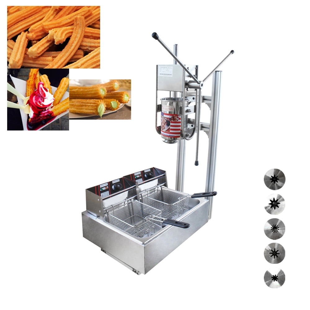 INTSUPERMAI Spanish Churros Making Machine 5L with Electric Deep Fryer ...
