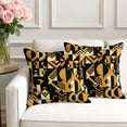 Abstract Geometric Pillow Covers Set of 4, Yellow Bold Shapes Graphic ...