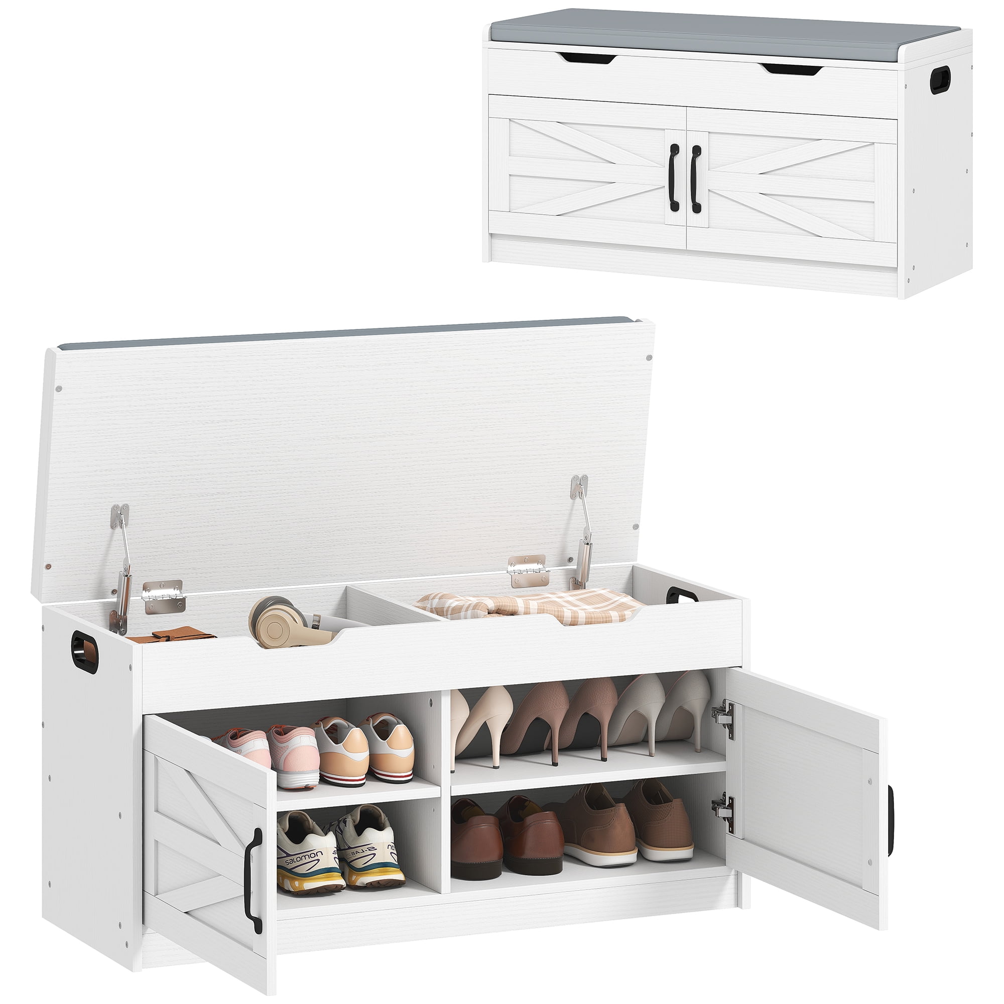 Click here for Homcom Shoe Bench  Entryway Bench With Storage  Pa... prices