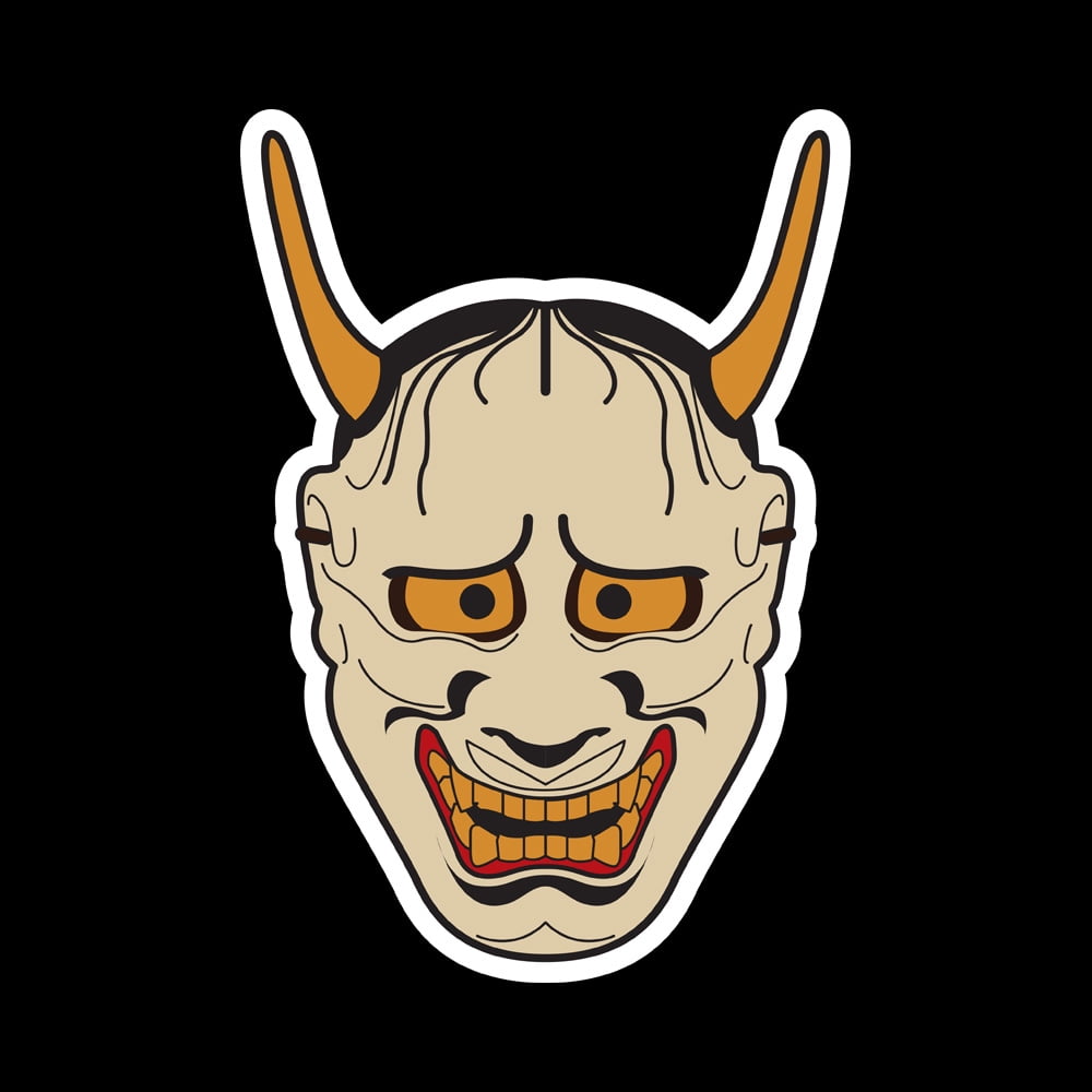 Hannya Mask Sticker Decal - Self Adhesive Vinyl - Weatherproof - Made ...