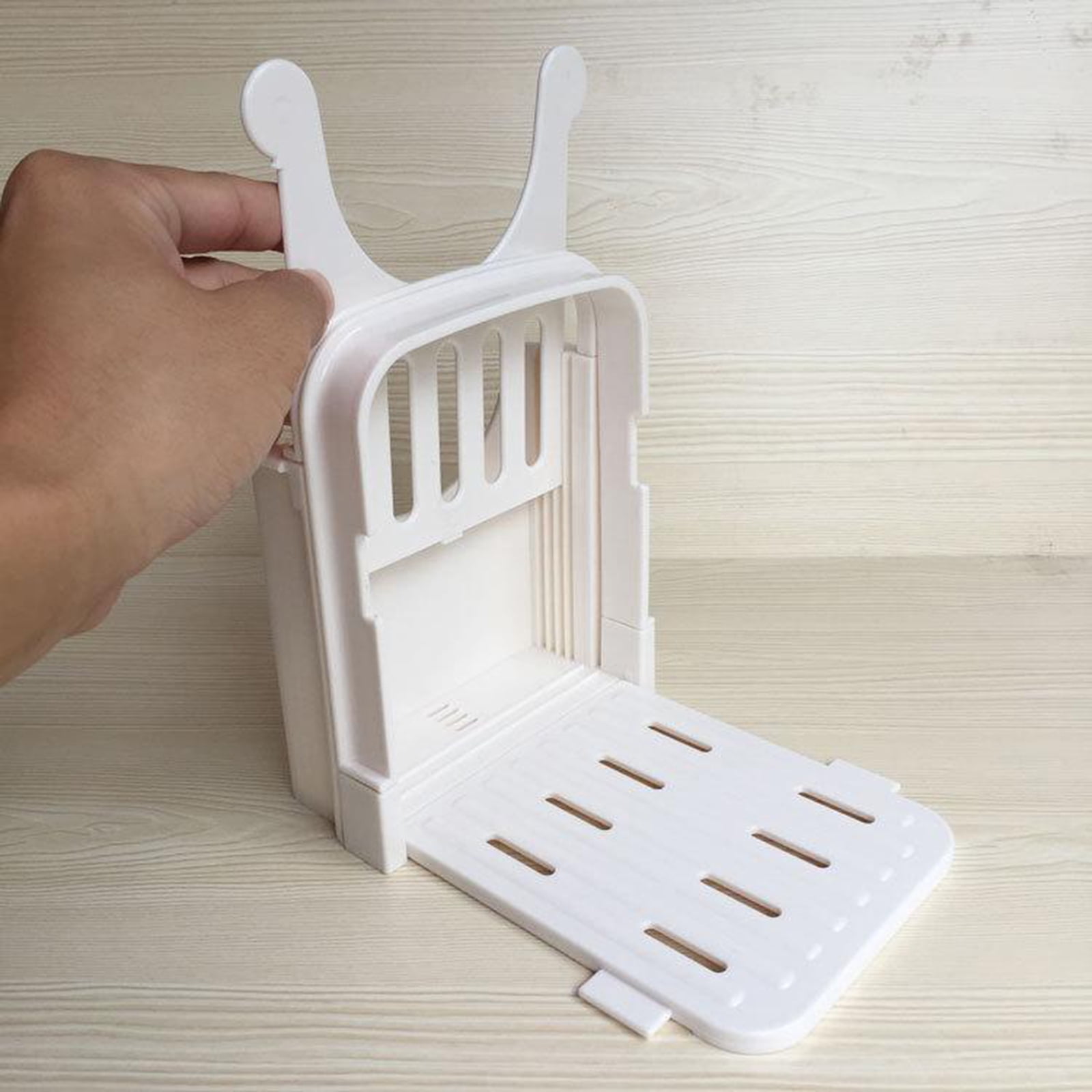 White Bread Slicer, Adjustable Toast Slicer, Folding Portable Cutting ...