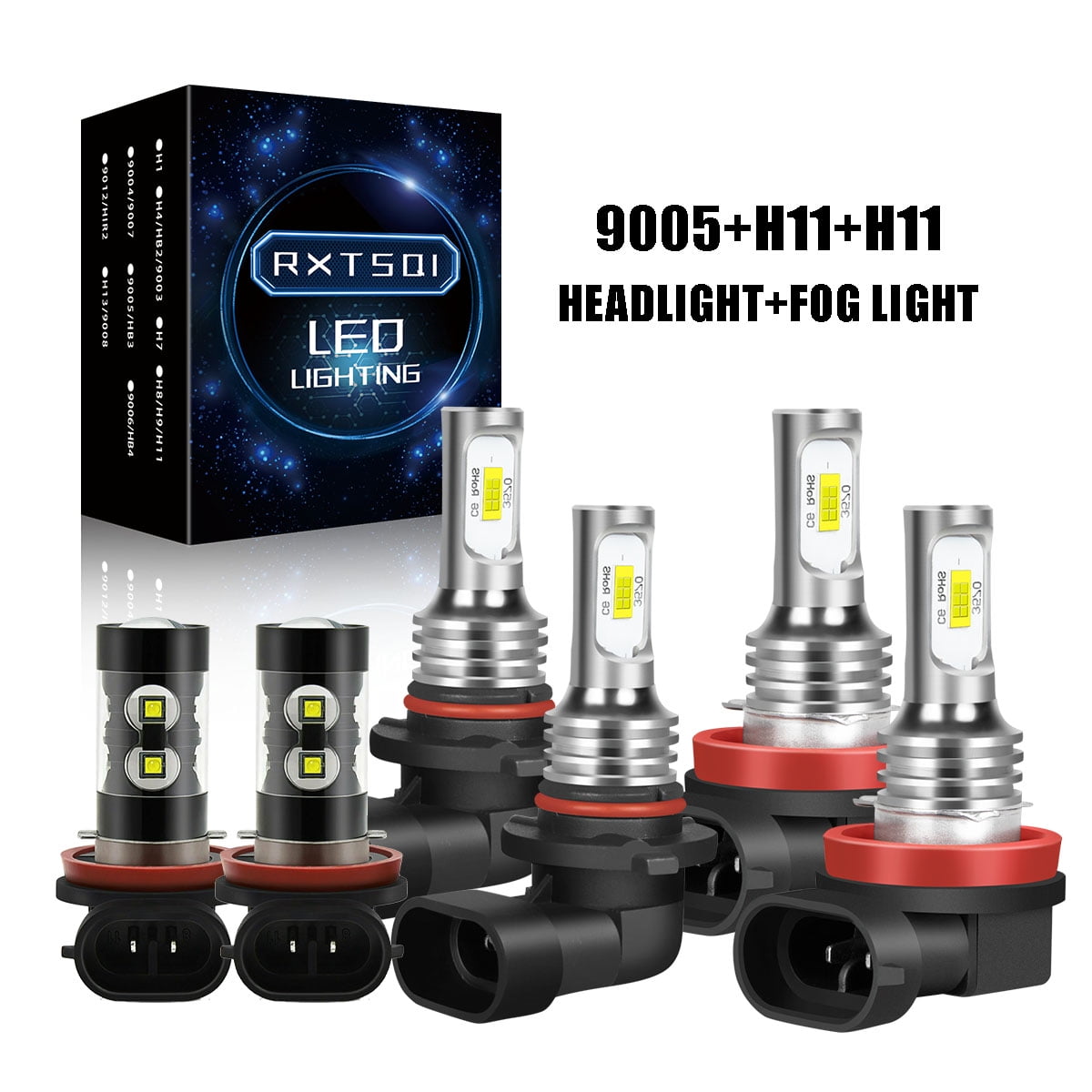 For Ram 1500 2500 3500 2019-2021 Combo Kit 9005 H11 LED Headlight H11 ...