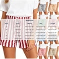 Asgosdo Shorts for Women Drawstring Elastic Waisted Striped Folded Hem ...