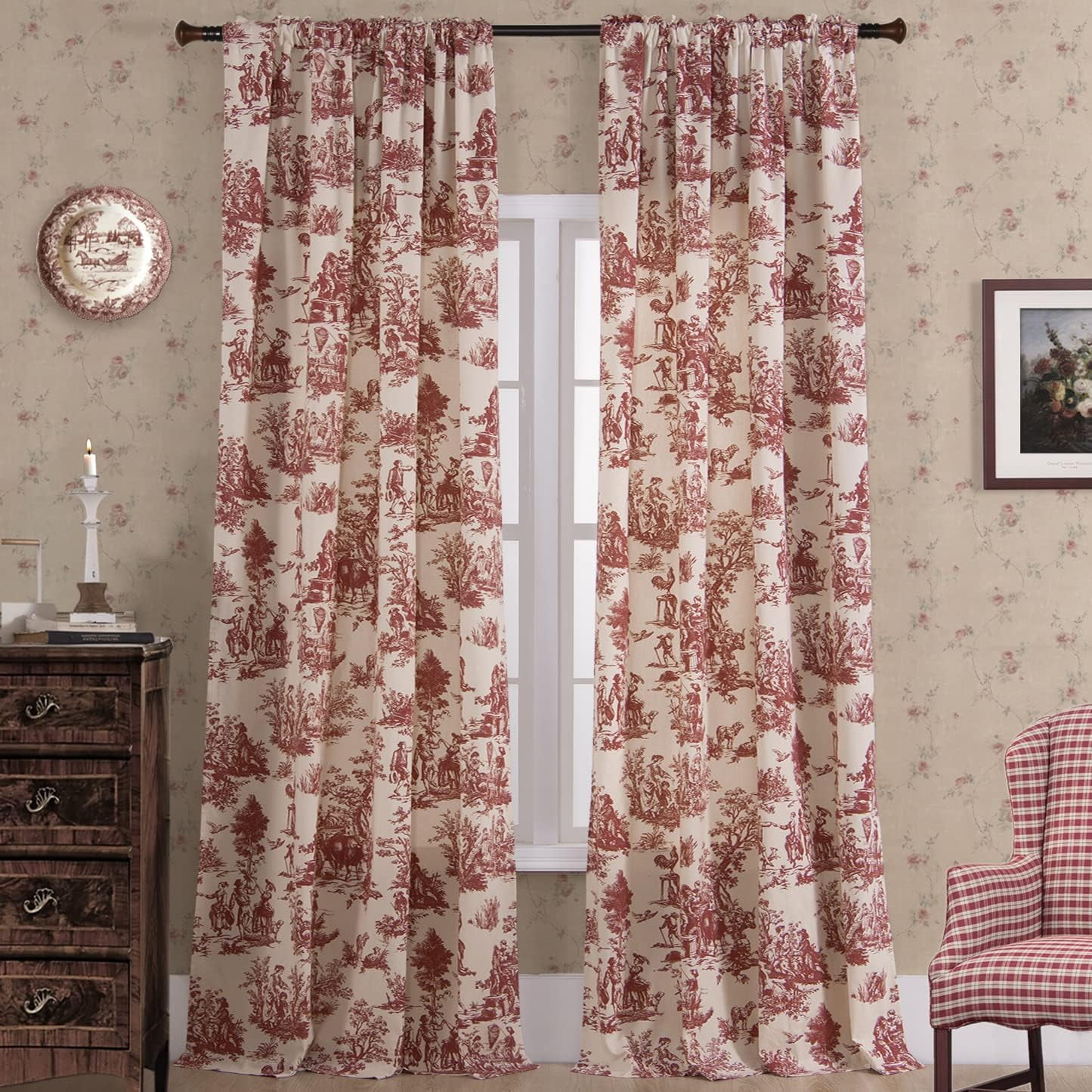 Click here for Ggyygw Red Curtains Drapes 84 Inch Length For Dini... prices