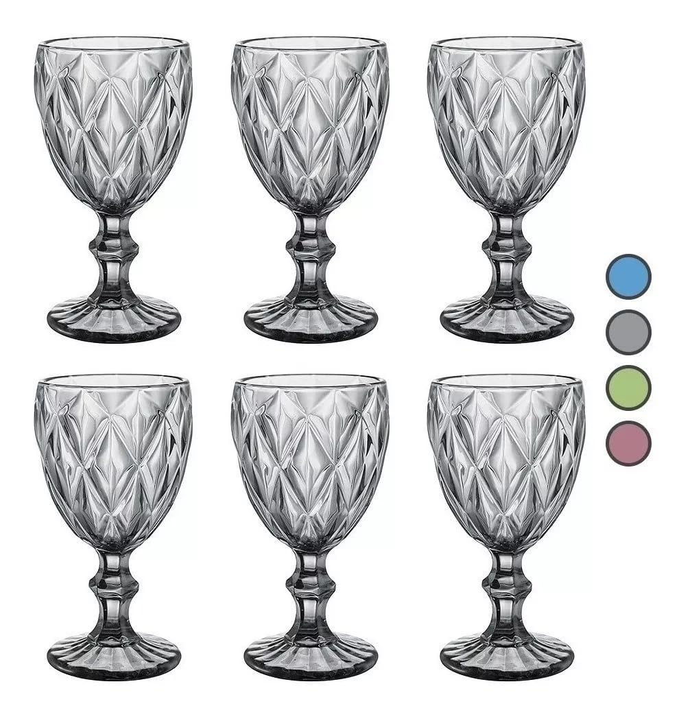 Juego de 6 Copas de Vino VITTORI Color humo 245 ml | Bodega Aurrera en ...