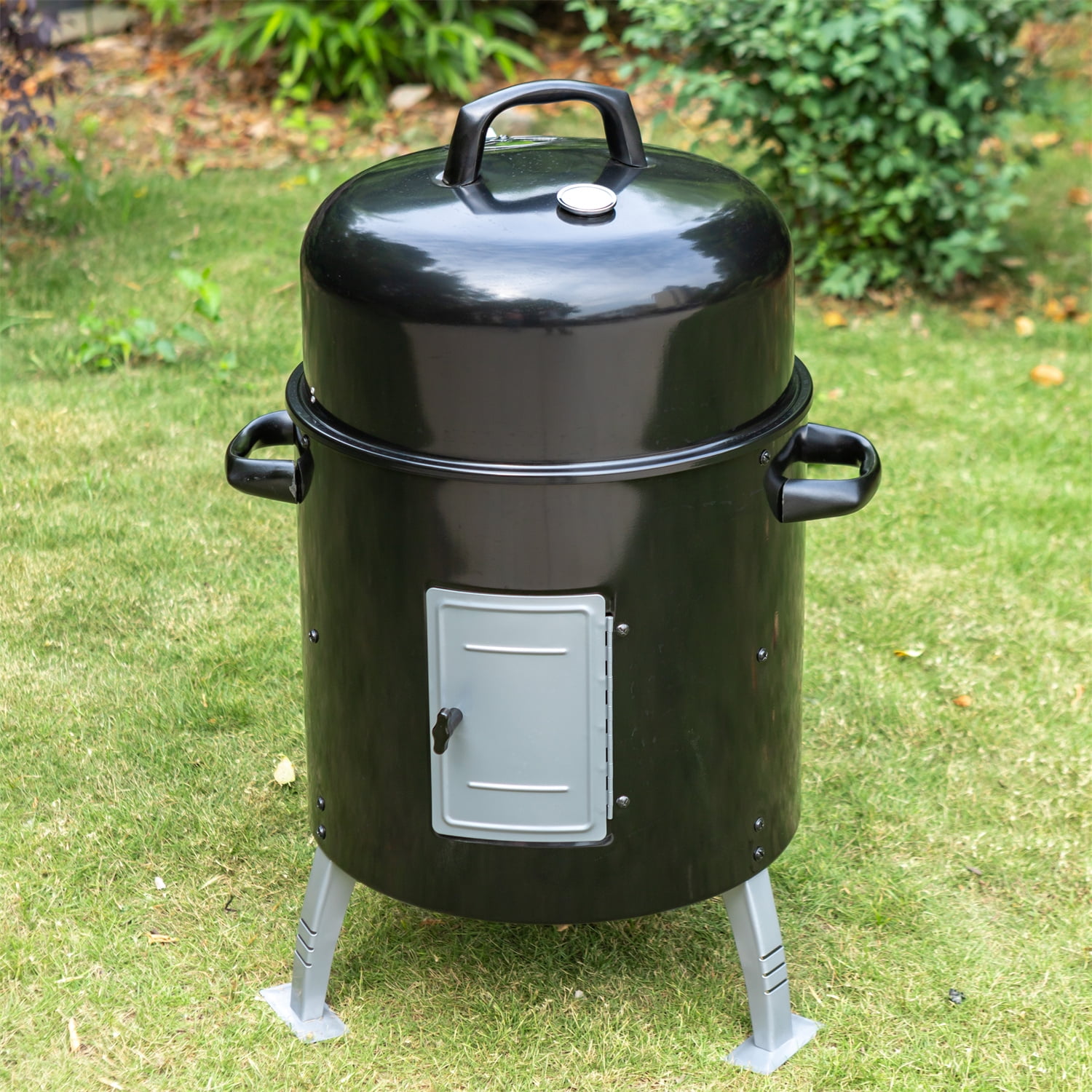 MF Studio 17" Portable Kettle Charcoal Grill 2 in 1 BBQ Grill & Smoker ...