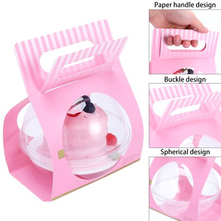 Cake Container 10pcs Plastic Cake Container Transparent Ball Shape Cake ...