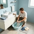 2pcs Plastic Laundry Basin with Built-in Washing Board, Integrated Soap ...