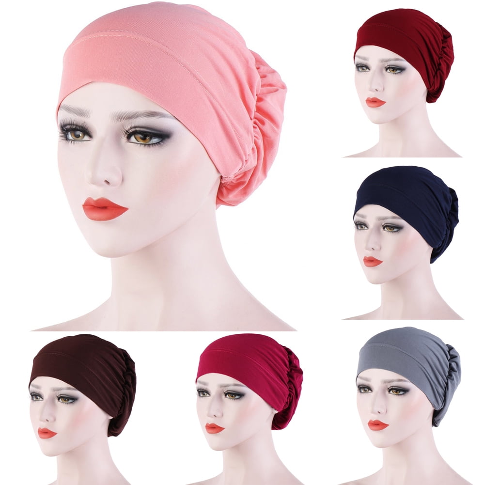 Cdar Women Head Cover Night Sleep Wide Band Cap Hair Bonnet Head Wrap ...
